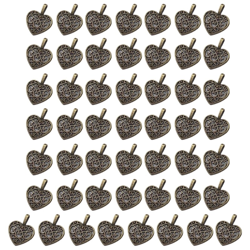 Lightweight Antique Heart Shape Charm Crafting Supplies Jewelry Making ...