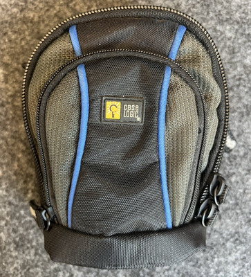 Case Logic Small Camera Case Padded Black And Blue W/ Belt Loop 3 Zip ...