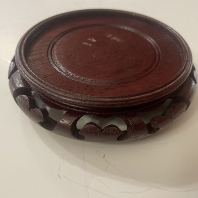 Chinese carved wood vase display stand 4.25 inch diameter | eBay
