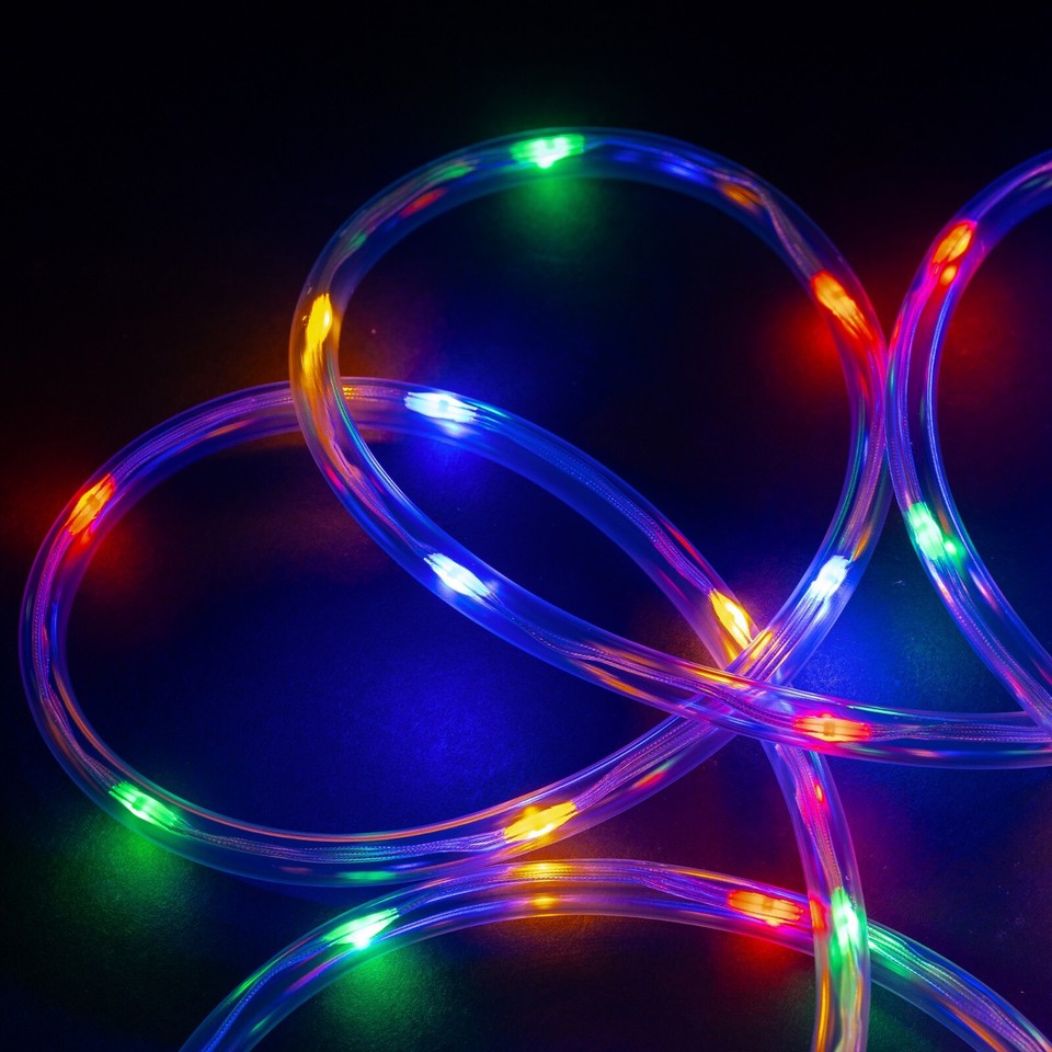 Colorful 8-Mode LED Outdoor Waterproof Rope Light 10' 20' 25' 50' 100 ...