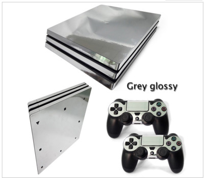 Sony PS4 Pro Console and Controller Skins / Decal -- Grey Glossy Film ...