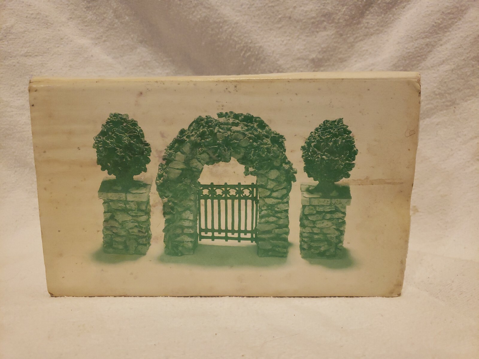 Dept. 56 Village Stone Corner Posts with Holly Tree and Stone Archway ...
