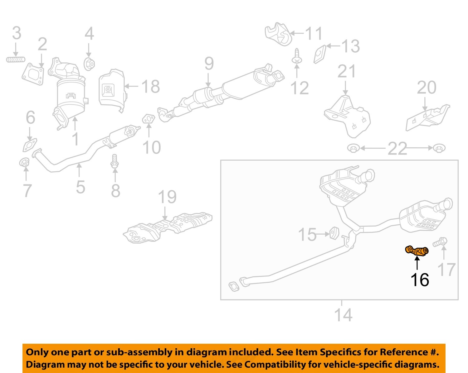 2018-2023 TRAVERSE DRIVER SIDE REAR TAIL PIPE MUFFLER HANGER NEW GM ...