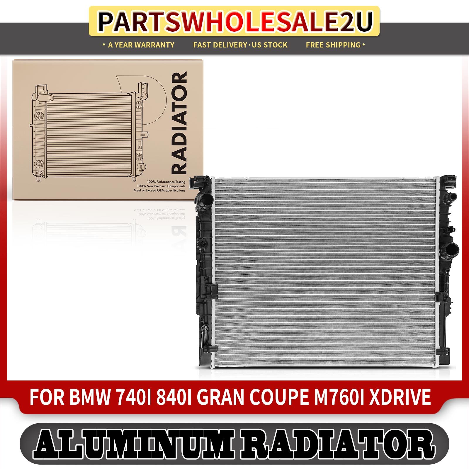 Radiator w/o Oil Cooler for BMW 740i 840i Gran Coupe M760i xDrive 2020 ...