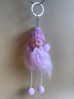 Baby Doll Keychains Sleeping Fur Rabbit Keyrings Decor Fluffy Pom Car ...