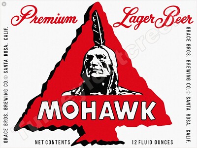 Mohawk Premium Lager Beer Label Metal Sign 3 Sizes to Choose From | eBay