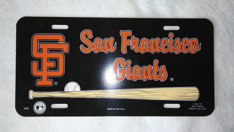 San Francisco Giants Baseball MLB Plastic License Plate sign 6" x 12 ...