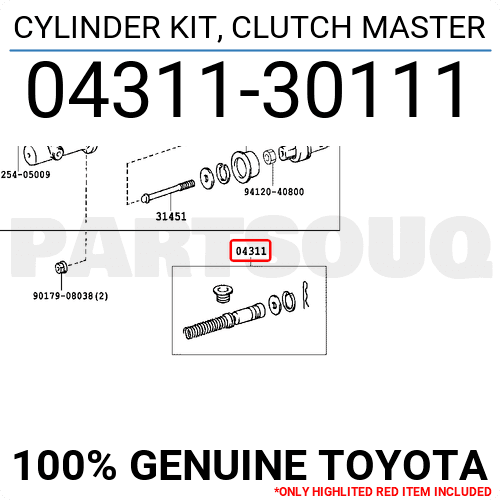 0431130111 Genuine Toyota CYLINDER KIT, CLUTCH MASTER 04311-30111 | eBay