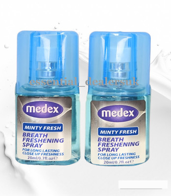 2x MEDEX BREATH FRESHENER MOUTH SPRAY LONG LASTING MINT FRESH MINTY ...