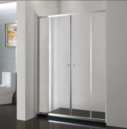1400-2250*2000mm Wall to Wall Double Sliding Chrome Semi-frameless ...