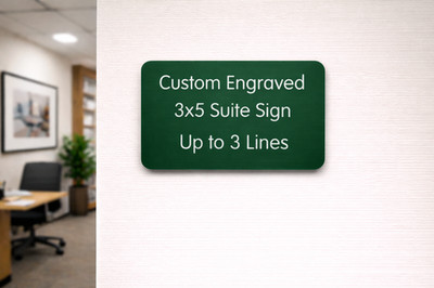 Custom Engraved 3x5 Dark Green Sign | Home Office Suite Small Wall Door ...