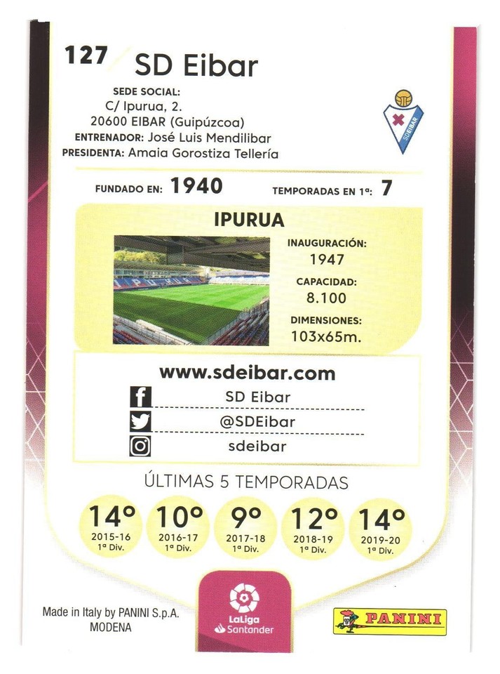 2020-21 Panini MGK Mega Cracks La Liga SD Eibar Logo Wappen badge | eBay