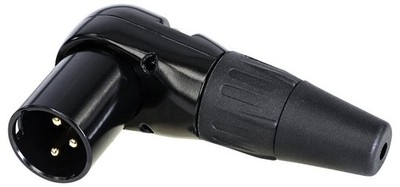 REAN - Right Angle / 90 Degree 3 Pole XLR Plug, Black, Silver Plated ...