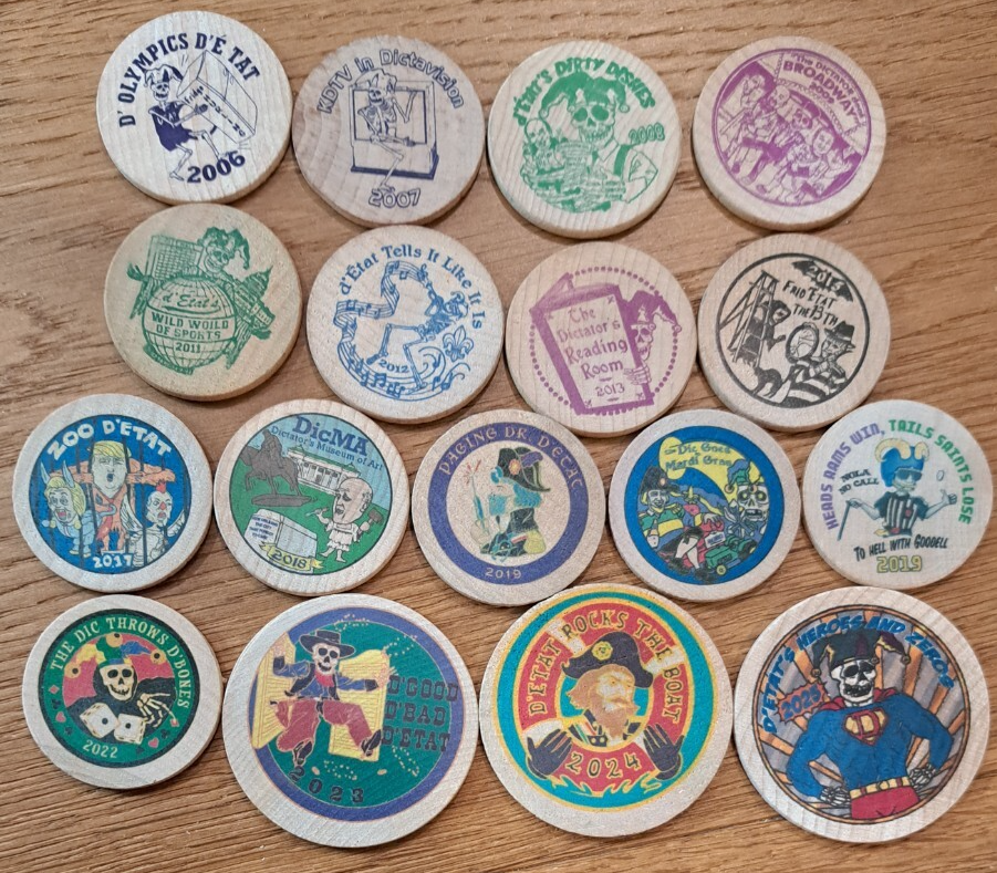 Lot of 17 Le Krewe D’Etat Wood Doubloons- Mardi Gras Krewe Favor | eBay