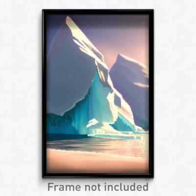 Pixel Art Poster - Faraway Iceberg (8 Bit Psychedelic Trippy Video Game ...