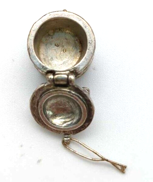 Hinged Latched Silver Toned Pewter (?) Wish Prayer Locket Box Pendant 1 ...