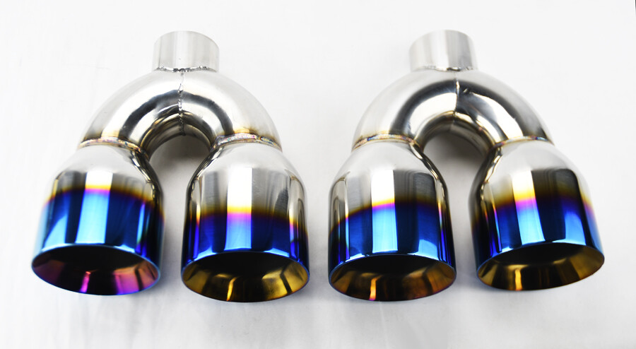 Dual 4" Quad Staggered Burn Exhaust Tips Fits Chevy Corvette C6 05-13 ...