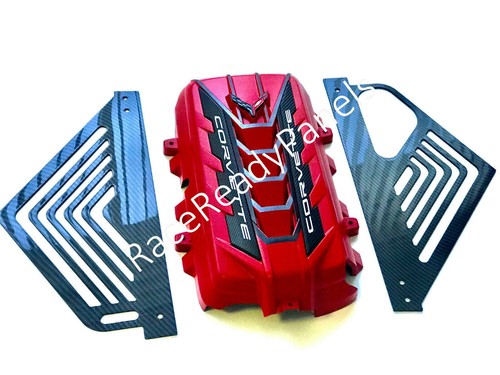 2020/25 CORVETTE C8 ENGINE COVER TORCH RED CARBON FIBER APPEARANCE PKG ...