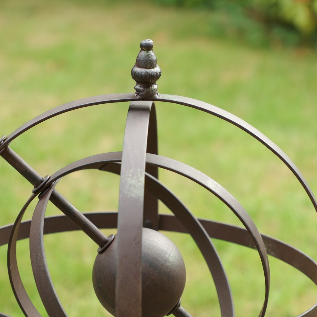 Metal Garden Ornament Armillary Sphere Sculpture Outside Lawn Globe ...