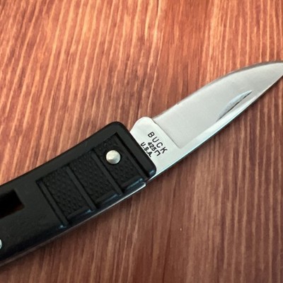 Mini Buck 425 Locking Blade Folding Pocket Knife Made In USA - Black ...