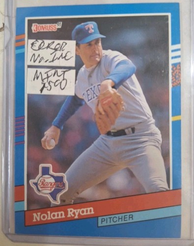 Nolan Ryan Error/correct Baseball Card Lot. 1991 Donruss. No . After ...