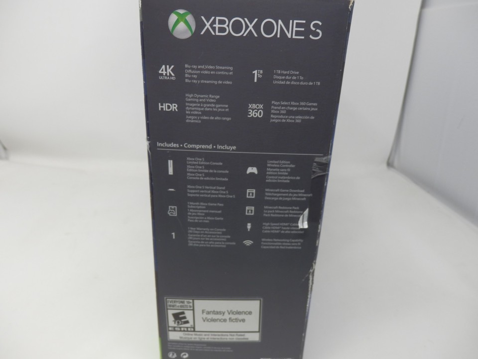 Xbox One S Minecraft 1TB Special Edition BOX ONLY With Cardboard ...