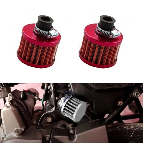 2Pcs 12mm Flowing Cold Air Intake Filter Red Air Filter for Motorcycles ...