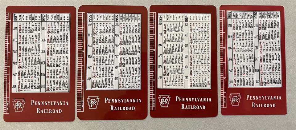 4 Pennsylvania Railroad Pocket Calendars 1954-1957 | eBay
