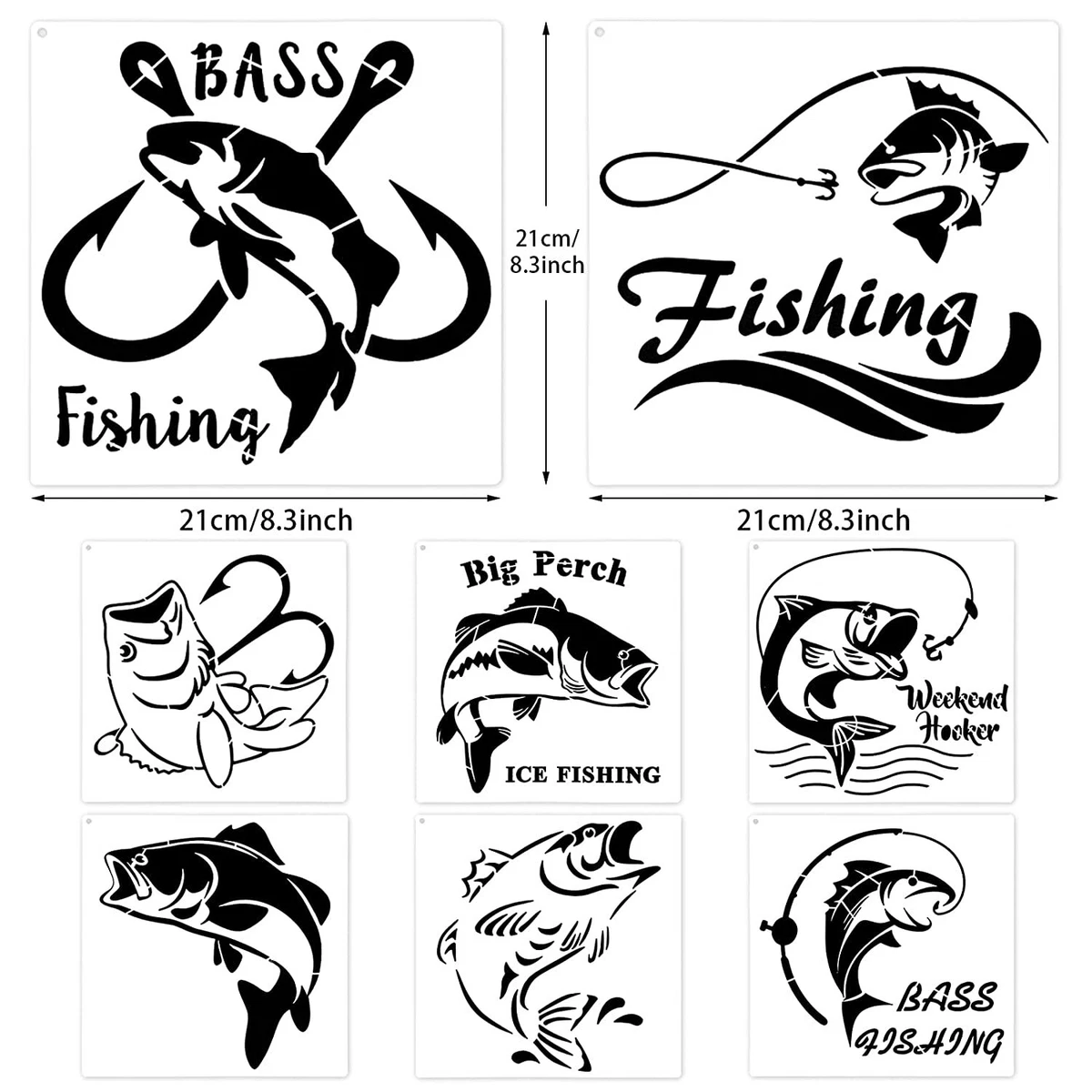 Bass Fish Stencils
