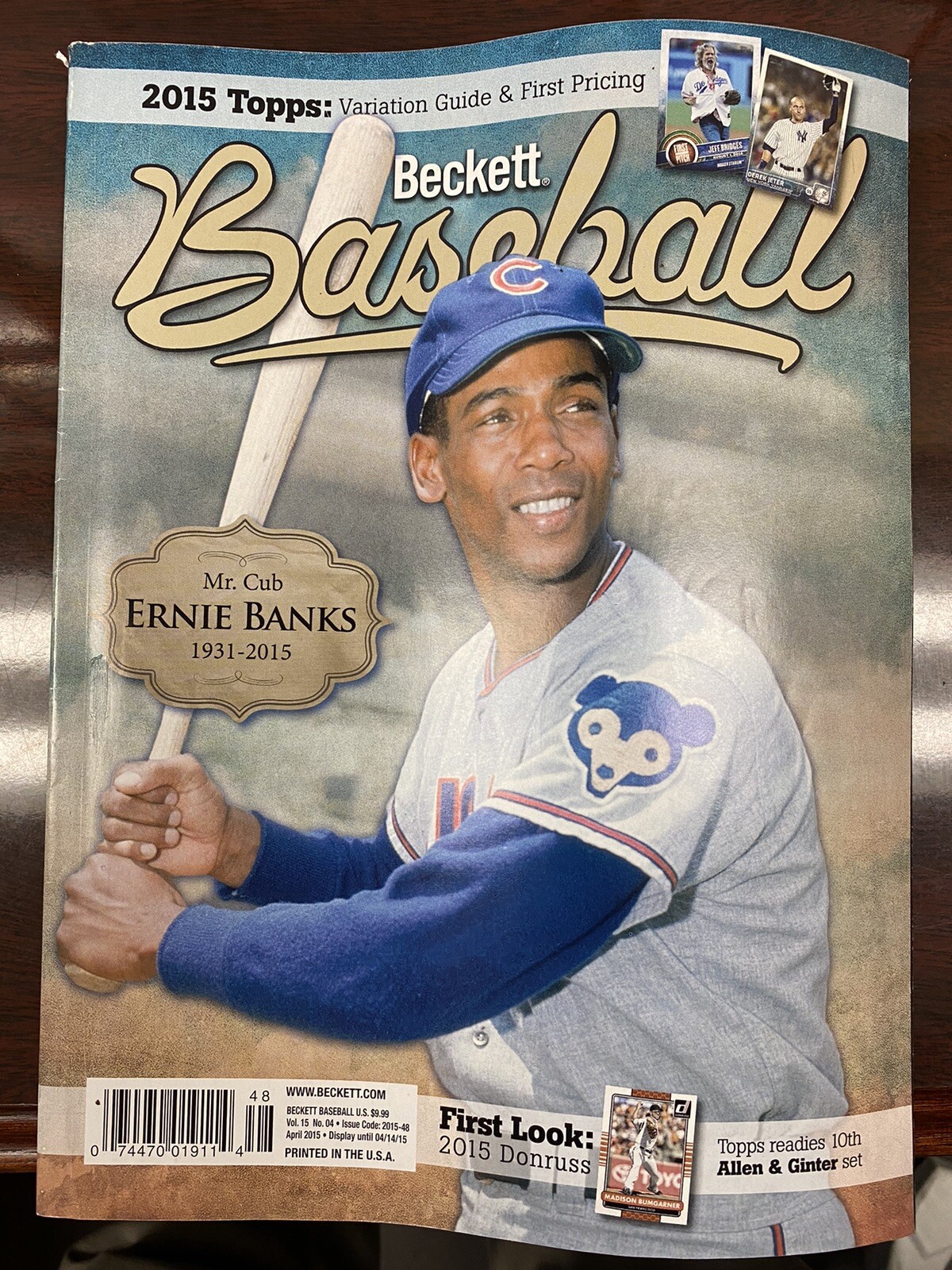 BECKETT BASEBALL MAGAZINE APRIL 2015 WITH "MR CUB" ERNIE BANKS | eBay