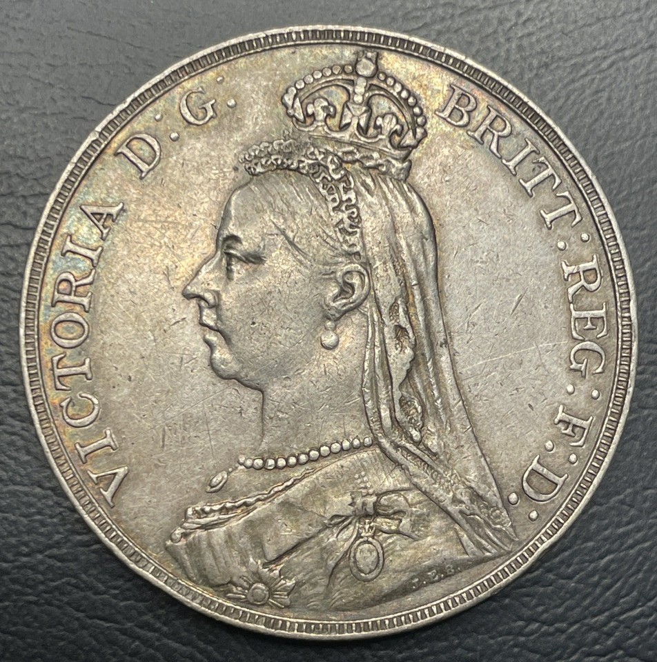Rare 1888 Victoria Great Britain London Mint Jubilee Head Silver Crown ...