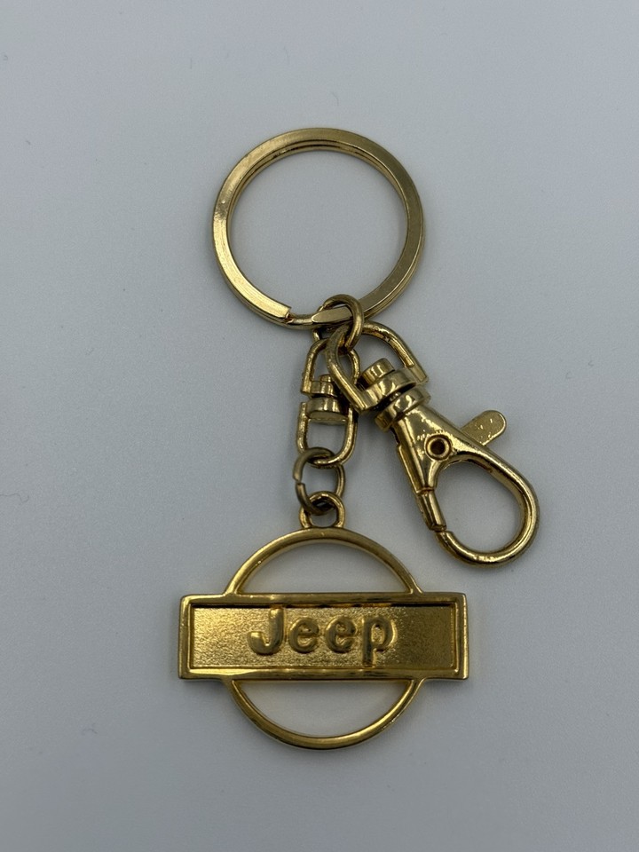 NEW Gold Keychain Keyring for Jeep Rubicon Cherokee Wrangler Compass ...