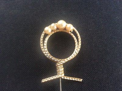 Vintage Hat Pin Hatpin with Pearl or Faux Pearl decoration (gritty on ...
