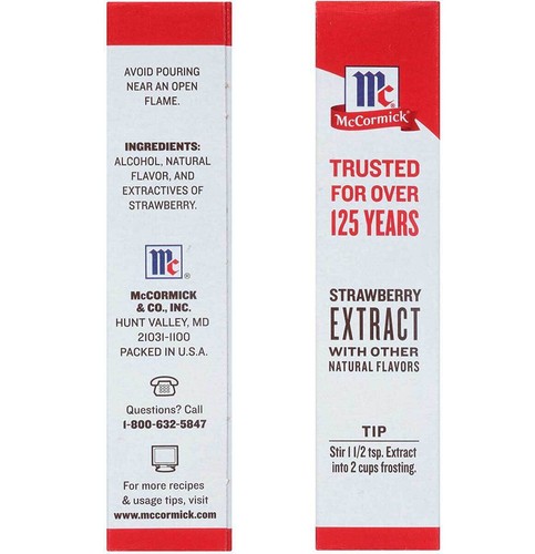 McCormick Imitation Strawberry Extract 1oz Bottle (pack of 3) for sale ...