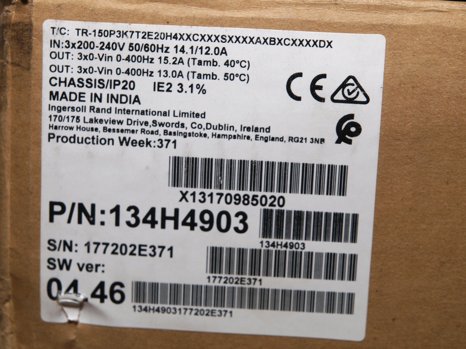 Trane Tr-150 134h4930 VFD Drive Control Unit T173192 for sale online | eBay