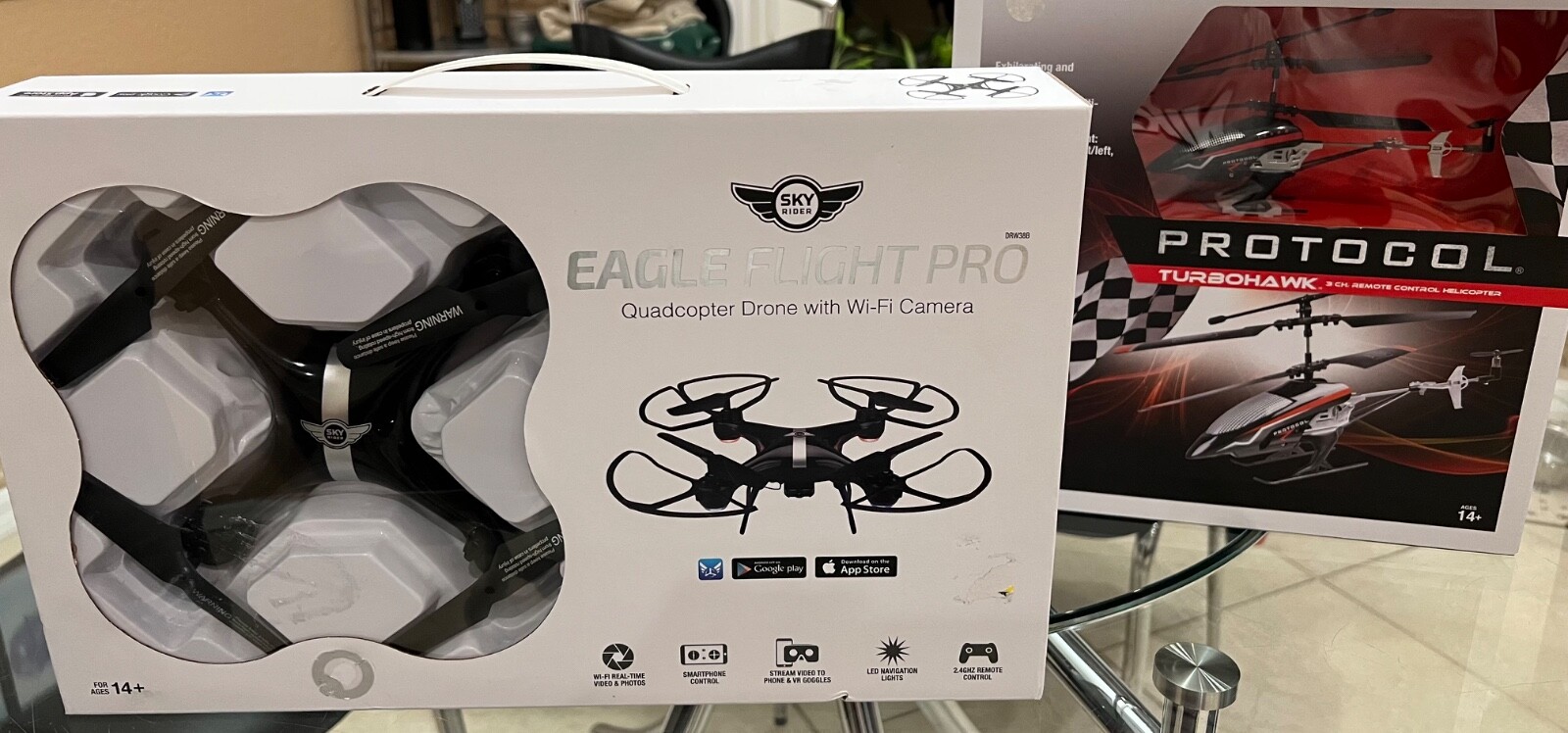 New Sky Rider Eagle Flight Pro & Bonus New Turbohawk Remote Helicopter ...