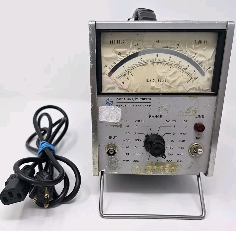HP Hewlett Packard 3400A RMS Voltmeter w Option C35 - Powers On | eBay