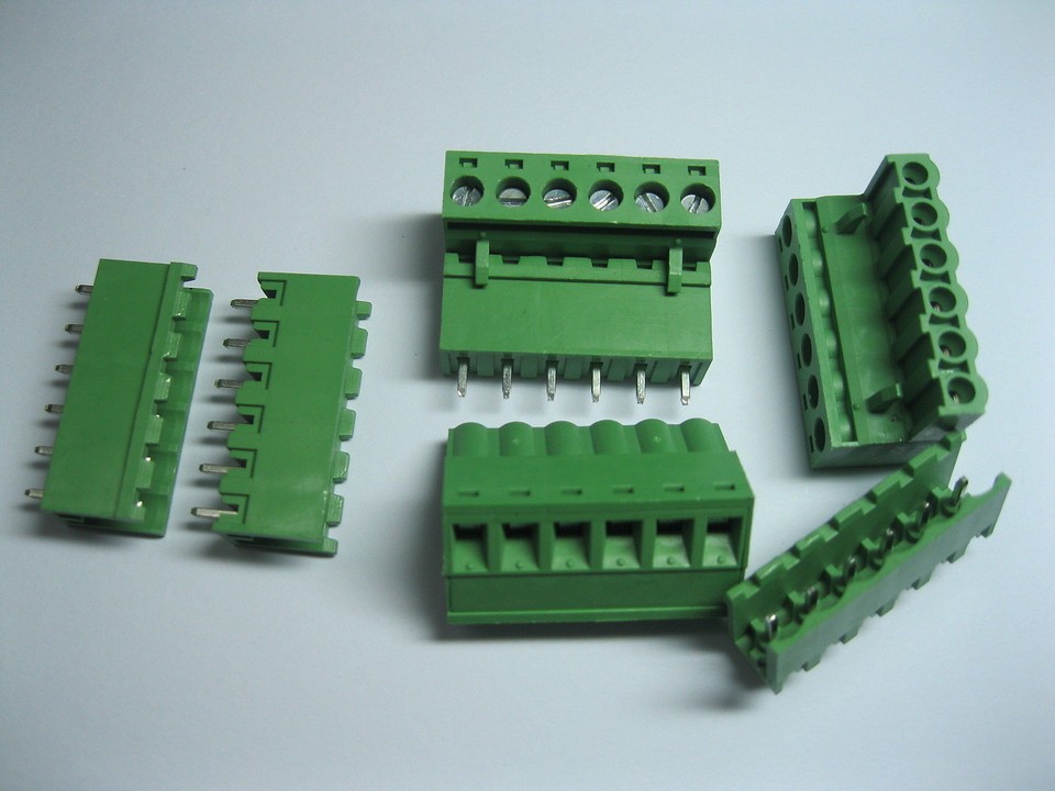 10 pcs Green 6pin 5.08mm Screw Terminal Block Connector Pluggable Type Straight | eBay