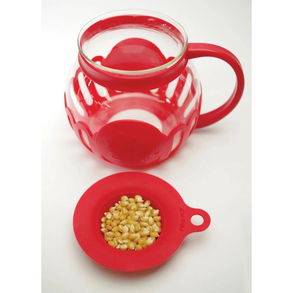1.5 Quart Borosilicate Glass Micro-Pop Microwave Popcorn Popper, Red | eBay