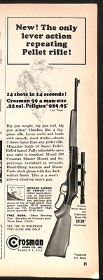 1965 Print Ad of Crosman 99 man-size Pellgun Pellet Rifle | eBay