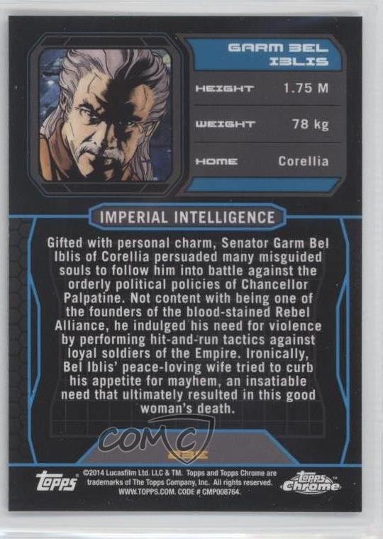 2014 Topps Star Wars Chrome Perspectives Garm Bel Iblis #23E 0c4 | eBay