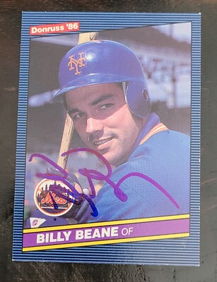 BILLY BEANE Signed 1986 Donruss #647 New York Mets Card Autograph | eBay