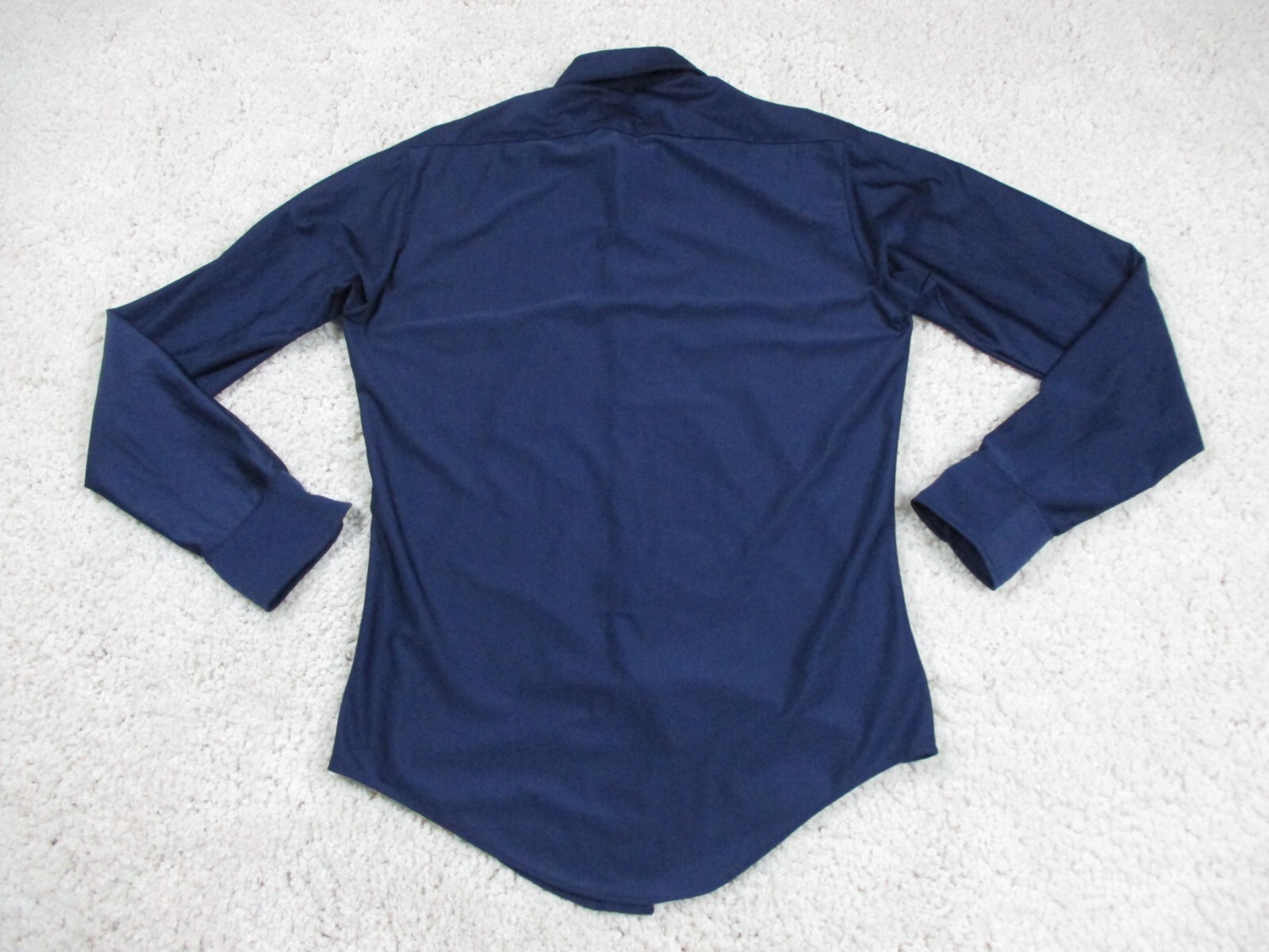 Sears Shirt Men's 15 34-35 W41in Blue Shiny Qiana Nylon Button Adult ...