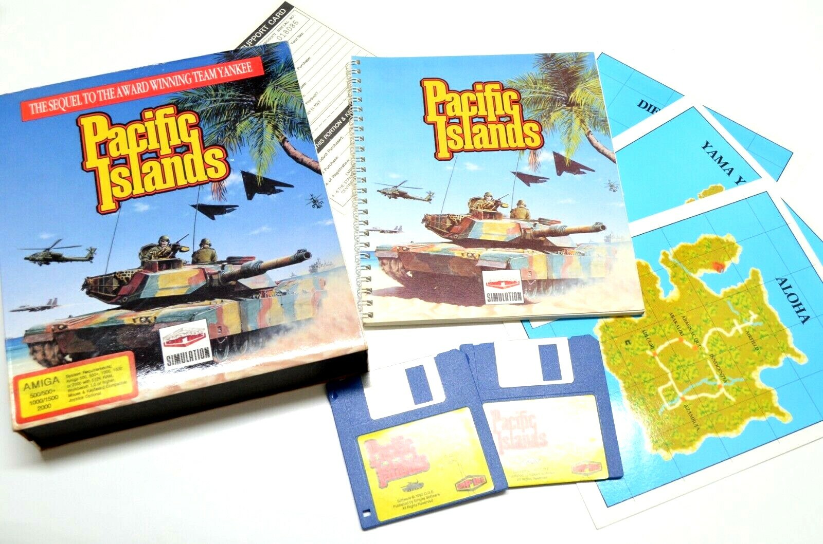 Amiga Pacific Islands Game Tank Platoon Simulation 1992 Commodore ...