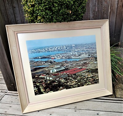 1950s HARBOR ISLAND vtg port of seattle photo antique oil lockheed ship ...
