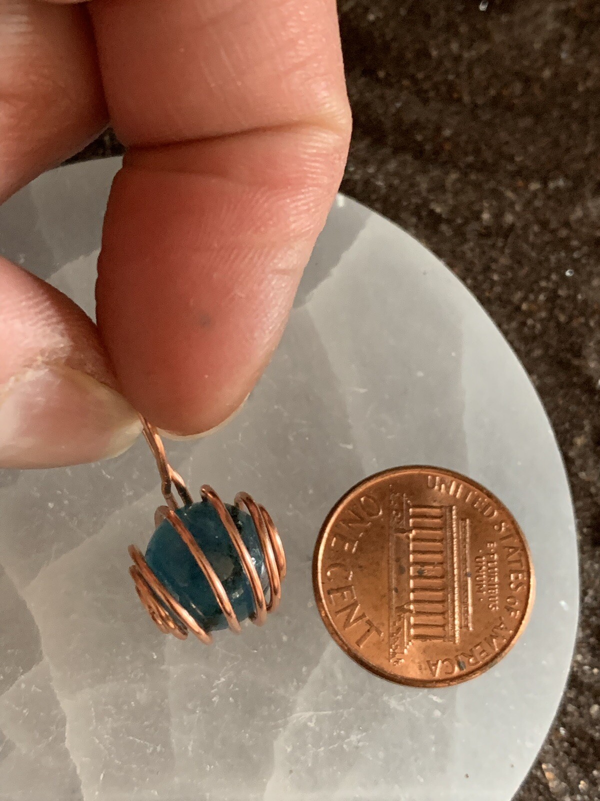 Cute Wire Wrapped genuine Aquamarine Sphere Pendant | eBay