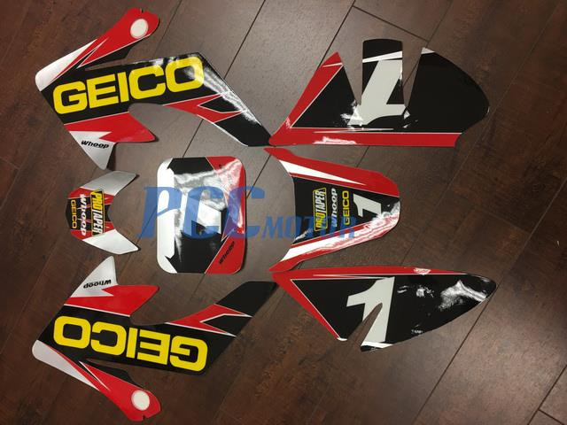 GEICO GRAPHICS DECAL STICKERS KIT HONDA CRF50 CRF 50 F 2004-2014 SDG ...