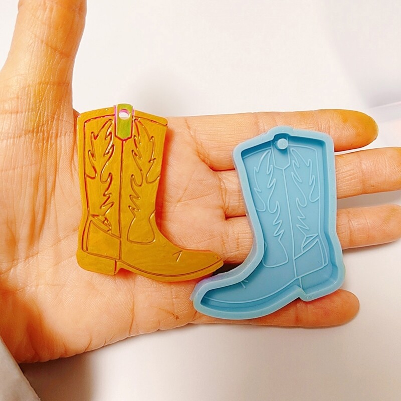 Resin Casting Silicone Mold Cowboy Boot Keychain Pendant Jewelry DIY | eBay