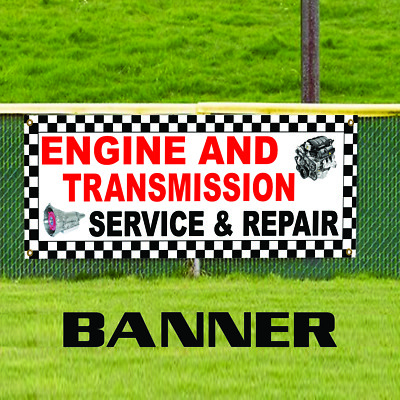 Engine and Transmission Service & Repair Garage Advertising Banner Sign ...