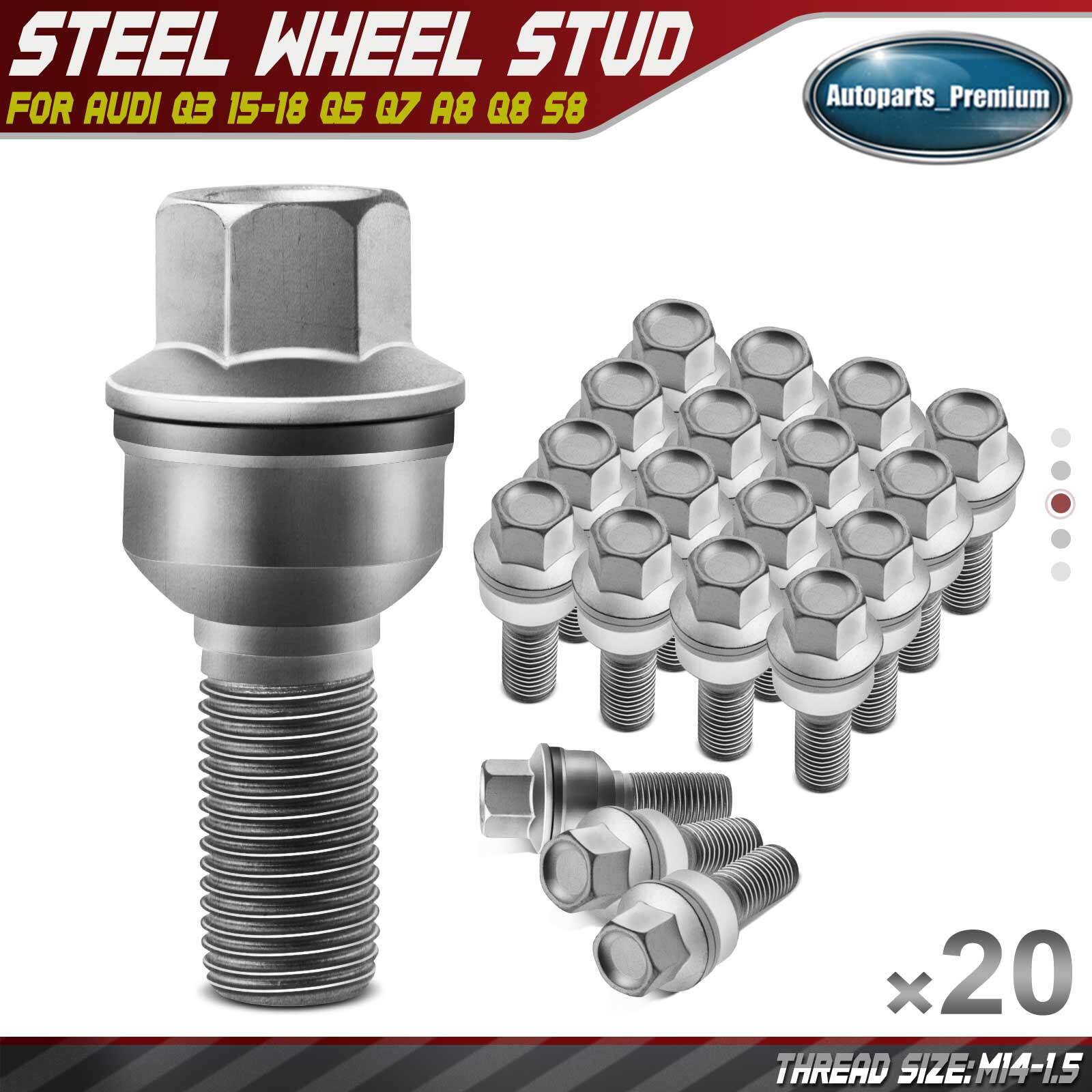 20x M14x1.5 Wheel Lug Nut Stud Bolt for Audi Q5 Q3 Quattro Q7 A8 ...
